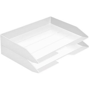 Office | Stackable Letter Tray 2 Tier Side Load Plastic Desktop File ...